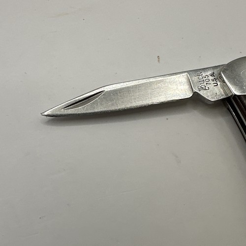 BUCK PONY 705 Knife Made In USA PRE1986 SCRIPT Stamp 2 Blade Folder ...