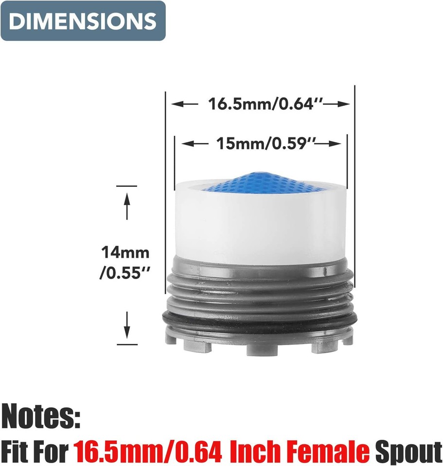 5 Pieces Faucet Aerator - Insert Water Tap Aerators Faucet Flow ...