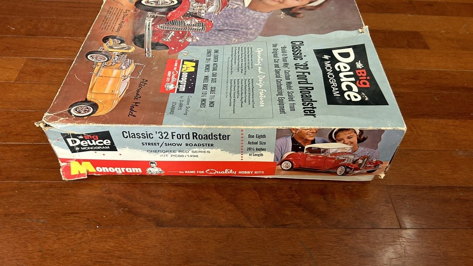 VINTAGE 1963 MONOGRAM THE BIG DEUCE CLASSIC '32 FORD ROADSTER MODEL KIT ...