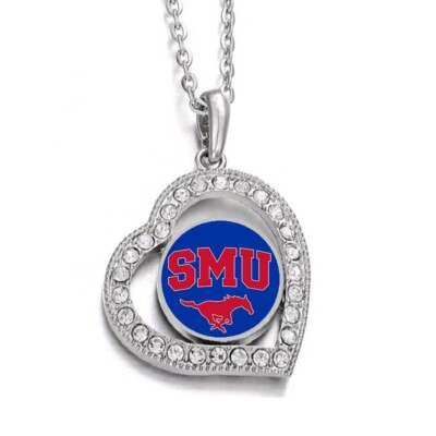 SMU Mustangs Womens Sterling Silver Link Chain Necklace With Pendant ...