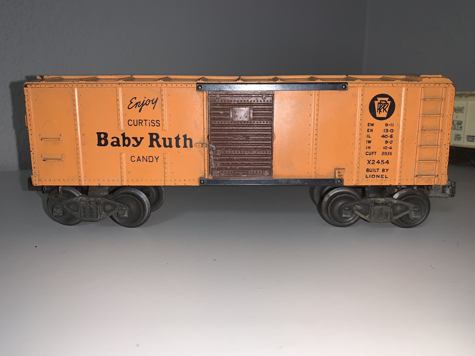 1946-7 VINTAGE LIONEL #X2454 O GAUGE BABY RUTH PENNSYLVANIA RR BOX CAR ...