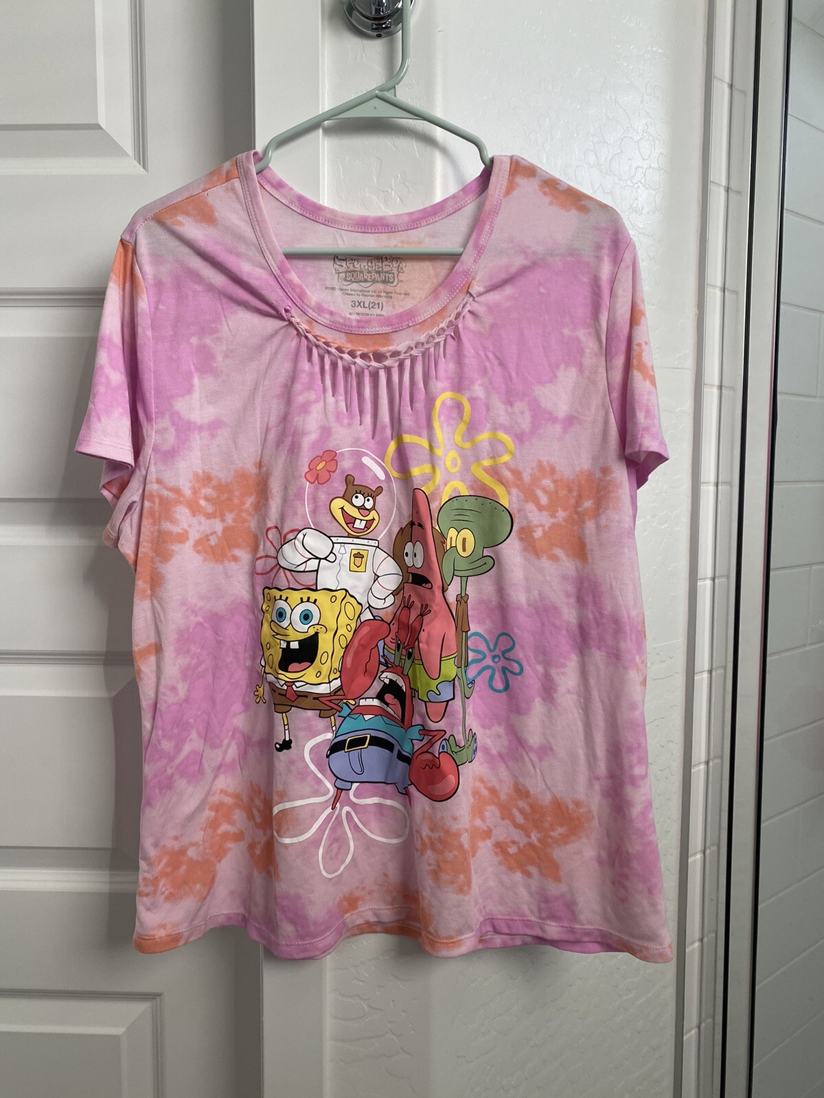 Spongebob Squarepants~3X/21 JR Plus~Pink Tie Dye T-Sh… - Gem