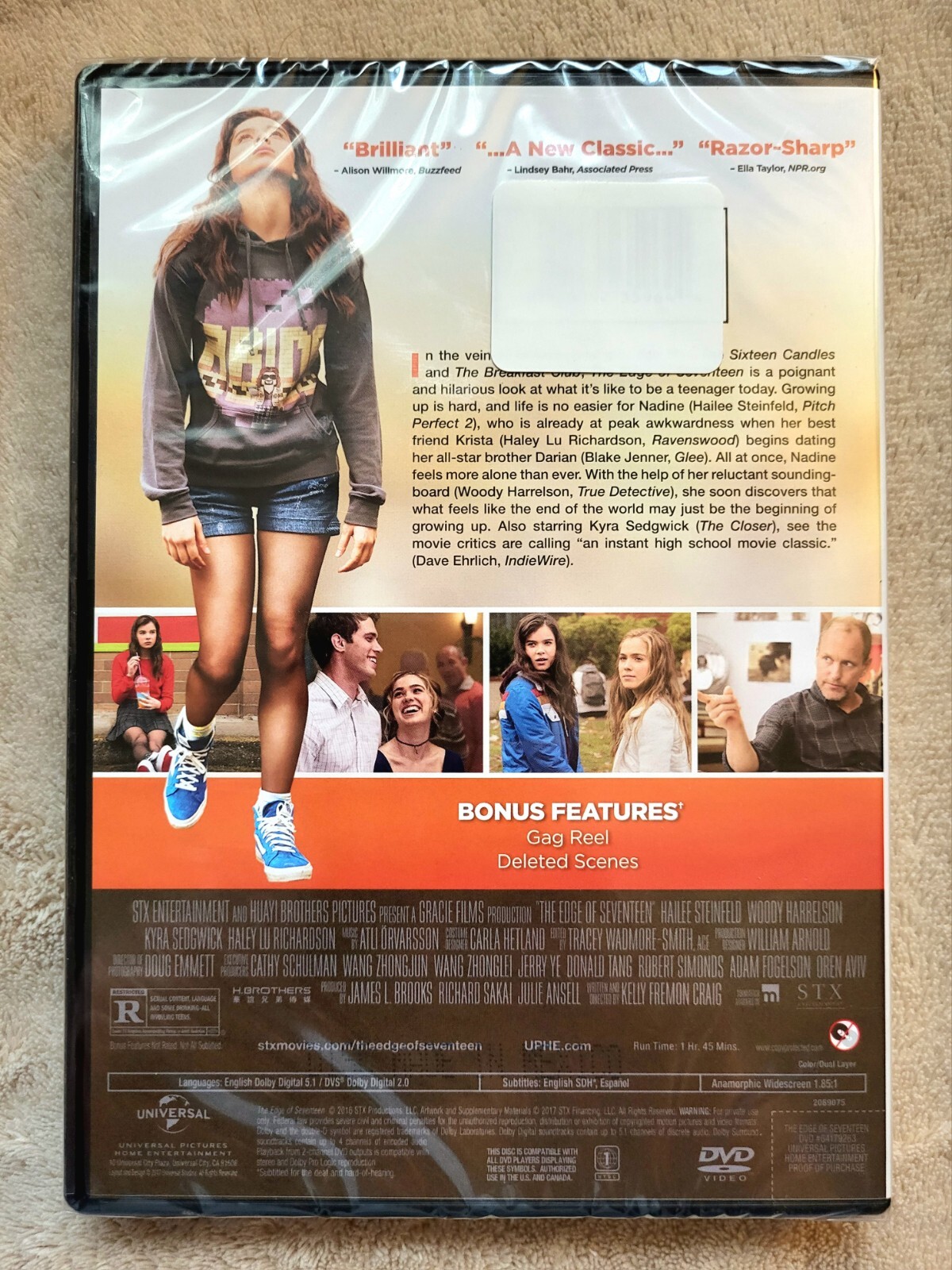 The Edge of Seventeen DVD 2016 Hailee Steinfeld, Woody Harrelson, New ...