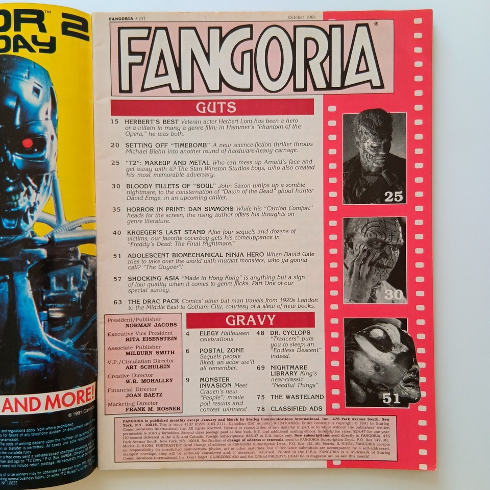 FANGORIA, Horror Magazine 107, Freddy's Dead Nightmare On Elmstreet ...