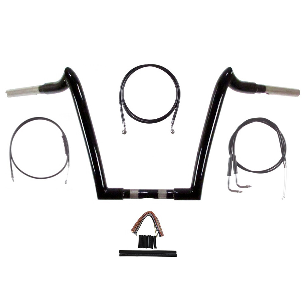 1 1/4" BBlack 12" KST Custom Renegade Handlebar Kit 1990-1995 Harley ...