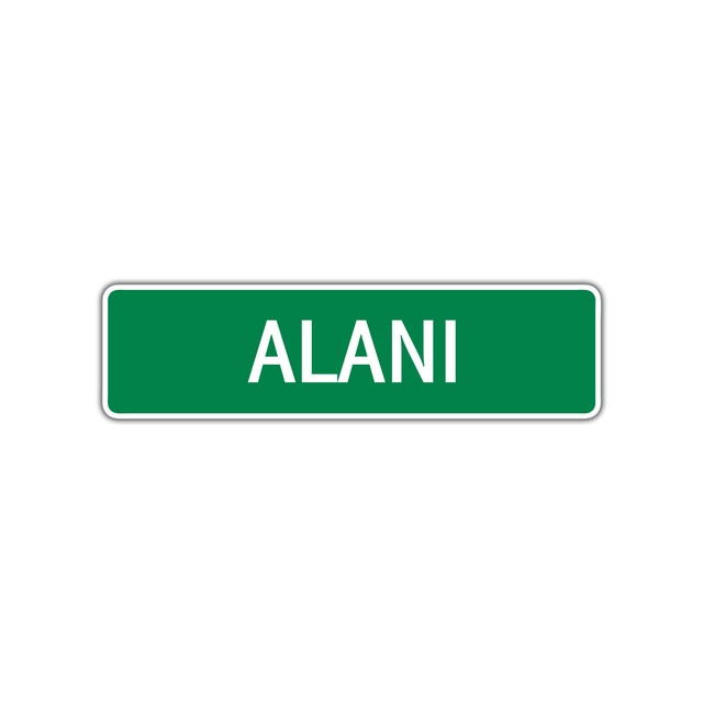 Alani Girls Name Letter Printed Label Wall Art Decor Novelty Aluminum ...
