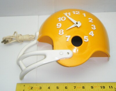 Vintage Yellow Sparta Electric Football Helmet Wall Clock | eBay
