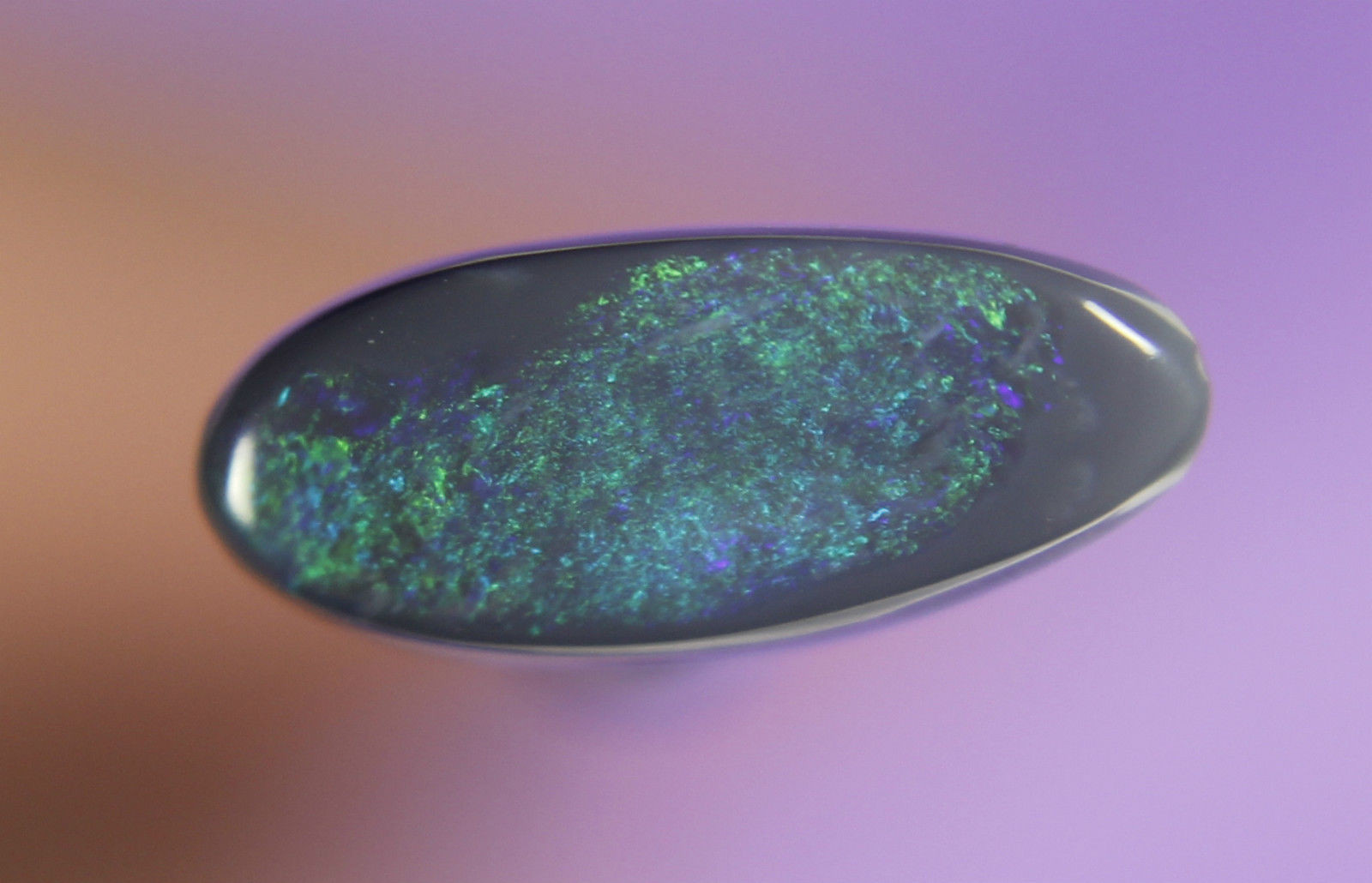 0.7ct~ PRETTY RICH GREEN GENUINE LIGHTNING RIDGE SOLID BLACK OPAL GEM ...