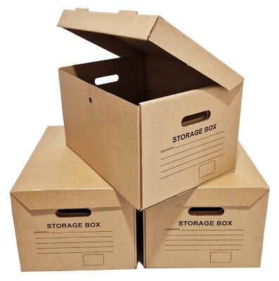 STRONG A4 FILING ARCHIVE STORAGE REMOVAL CARDBOARD BOXES WITH HANDLES ...