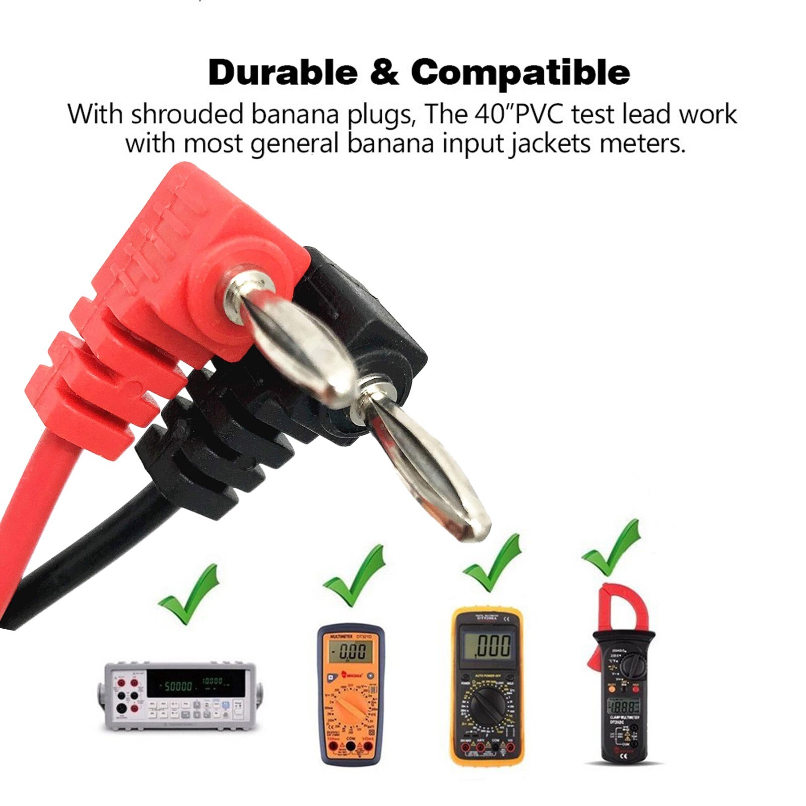 3 Pairs Multimeter Voltmeter Test Probe Leads with Banana Plug ...