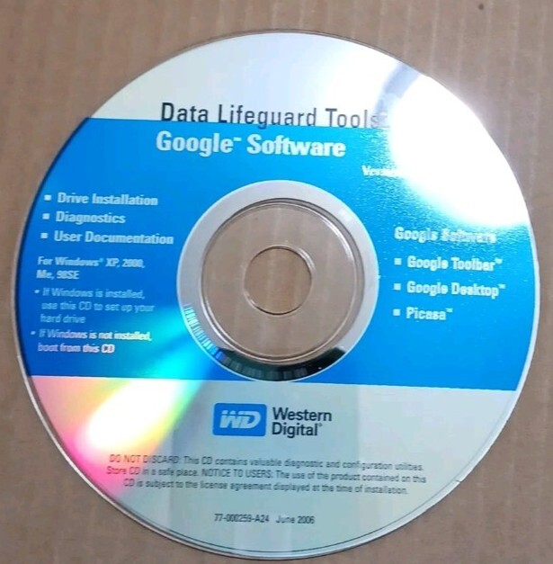 NEW Western Digital Data & Google Tools Software Ver 11.3 CD-Rom Google ...