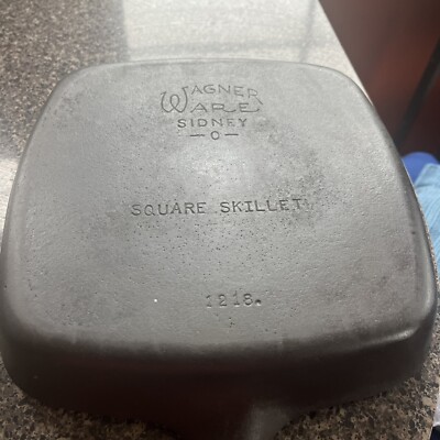 Vintage Antique Wagner ware Sidney 0 Square Cast Iron Skillet #1218 | eBay