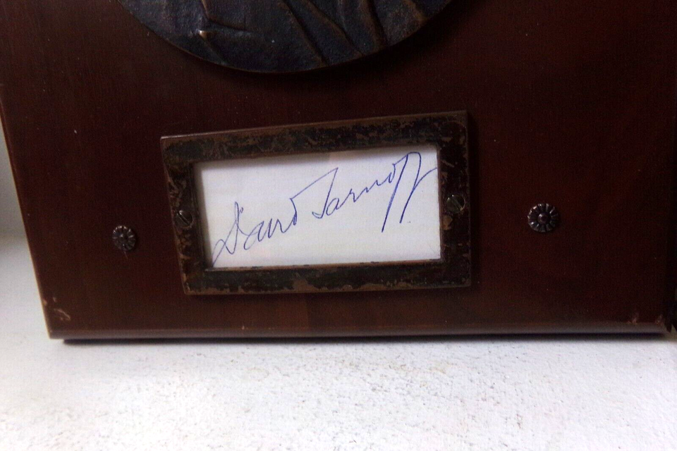 General David Sarnoff RCA NBC President Signal Corps WWII Signed Plaque ...