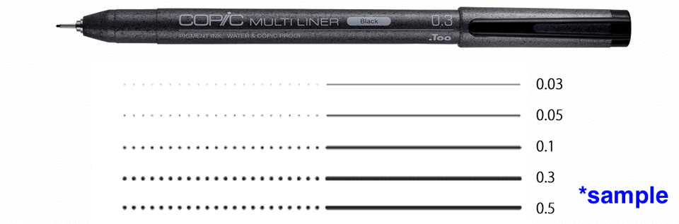 TOO Copic MULTILINER Premium Artist Drawing 0.3mm-point #Black | eBay