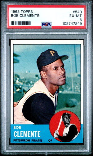 1963 TOPPS BOB CLEMENTE (Roberto) #540 PITTSBURGH PIRATES PSA 6 EX-MT ...