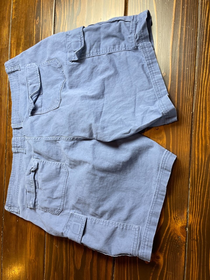 [g] GEORGE Cargo Shorts Men's Size 42 Blue Flat Front with Pocket Flaps ...
