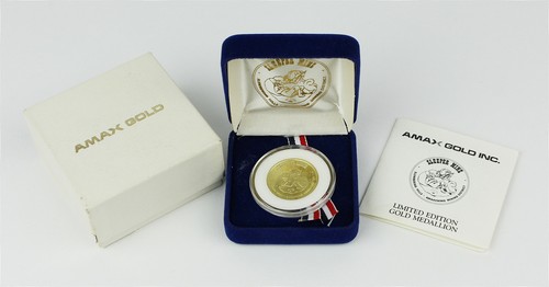 Amax Gold Inc 1987 Limited Edition 1/2 oz 18k Gold Sleeper Mine ...