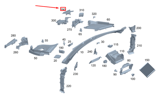 MERCEDES-BENZ GLE W167 Right Top Air Duct Seal A1678312400 GENUINE for ...