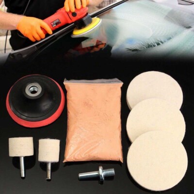 8Pcs Cerium Oxide Glass Polishing Kit Windscreen Scratch Remover+Felt+3 ...