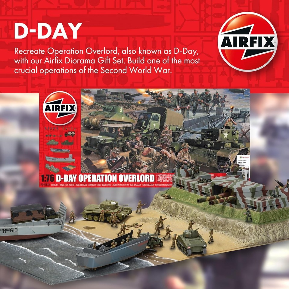 Airfix A50192 D-Day Fighters Gift Set, Craft Kit, 1/72 Scale Plastic ...