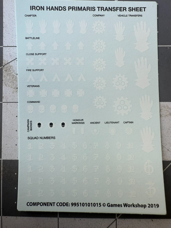 Warhammer Transfers Transfers Sheet Cards *Multi Listing* Games ...