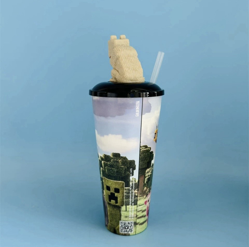 Minecraft Vue Cinema drink cups & figure toppers FULL COMPLETE SET 7/7 ...