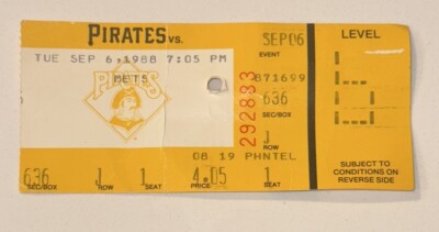 New York Mets Pittsburgh Pirates MLB Ticket Stub Jeffries HR Smiley Win ...