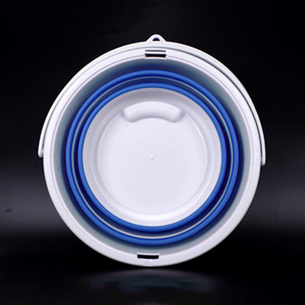 Collapsible Bucket Portable Outdoor Fishing Car Washing Basin (Blue 5L ...