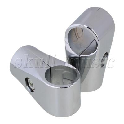 4 x Chrome Plated Aluminum Two-way Pipe Connector 32mm Inner Diameter ...