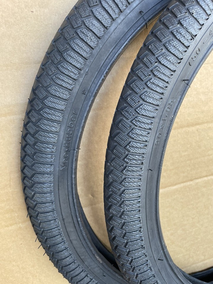 Pair of 20 x 1.95 Bicycle Tires + Tubes Bundle All Black Freestyle ...