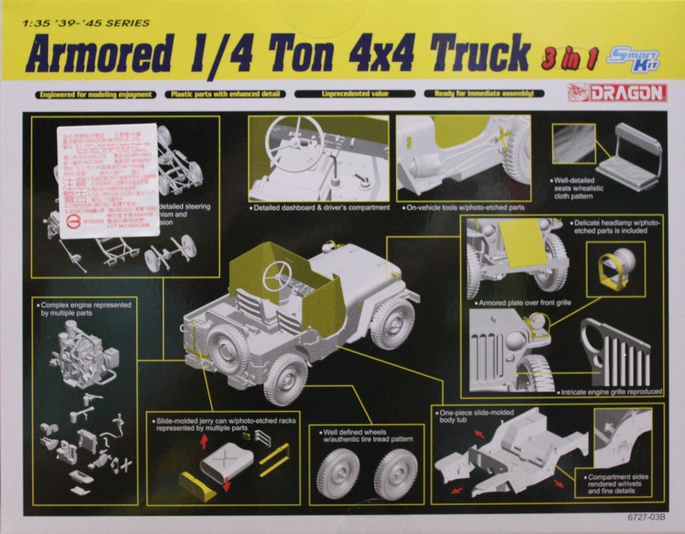 Dragon 1/35 6727 WWII US Armored 1/4 Ton 4X4 Truck | eBay