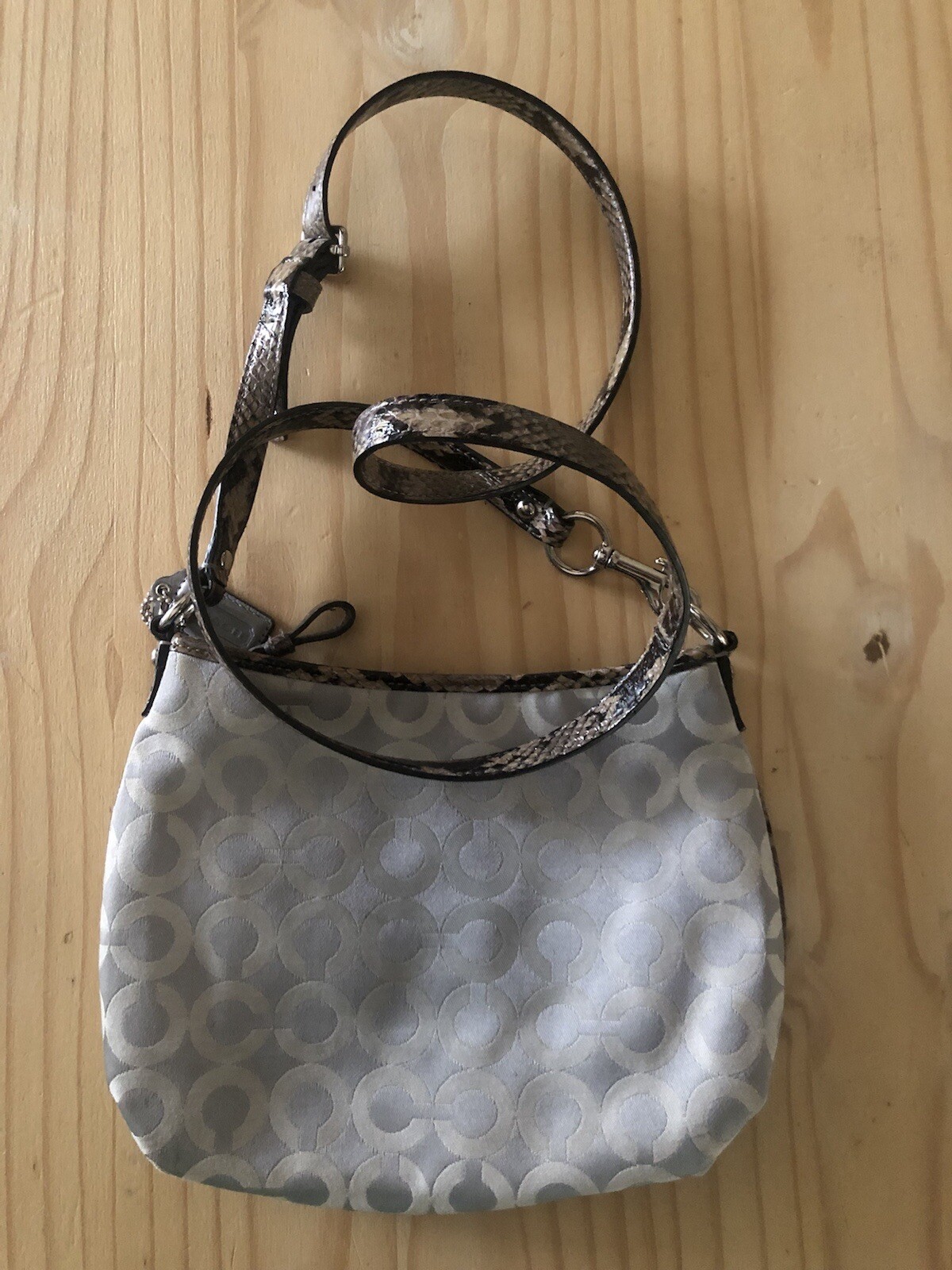 coach crossbody signature & snake leather bag Beige - Gem