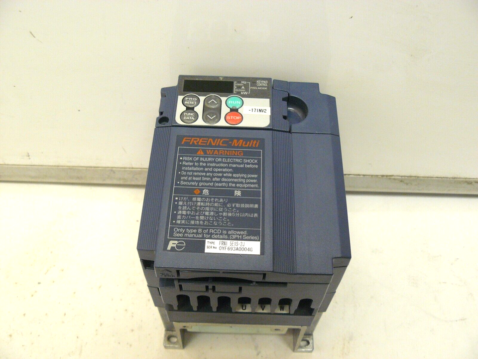 Fuji FRENIC-Multi FRN1.5E1S-2J Compact Inverter 3PH 3.0kVA 200-240V 0.1 ...