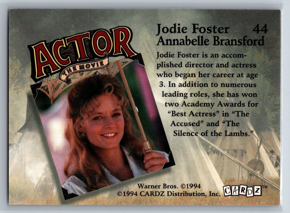 1994 Cardz Maverick the Movie Annabelle Bransford Jodie Foster #4 | eBay