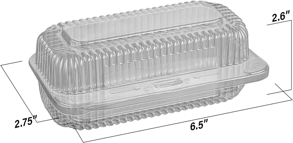 Clear Plastic Hot Dog Container with Hinged Lid - 6.5" X 2.75" X 2.6 ...