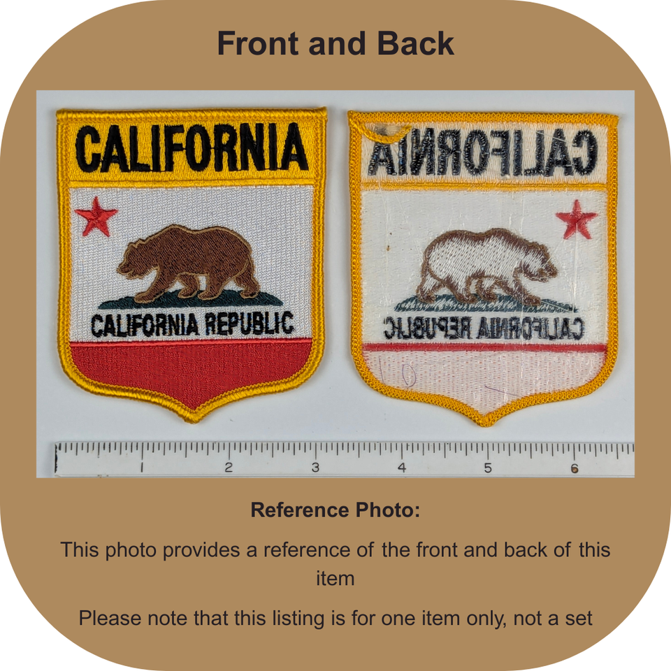 California State Flag Shield Patch - Sew-On - Gold Border | eBay