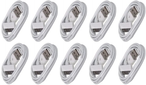 10-Pack 6ft 30 Pin USB Sync Data Cable Charger Fits Apple iPhone 4 4S ...