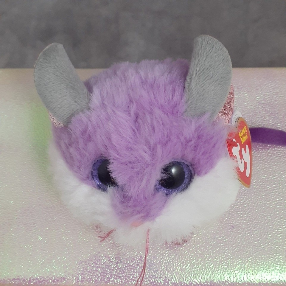 TY Beanie Balls Puffies COLBY the Purple/White Mouse - New with Tags | eBay