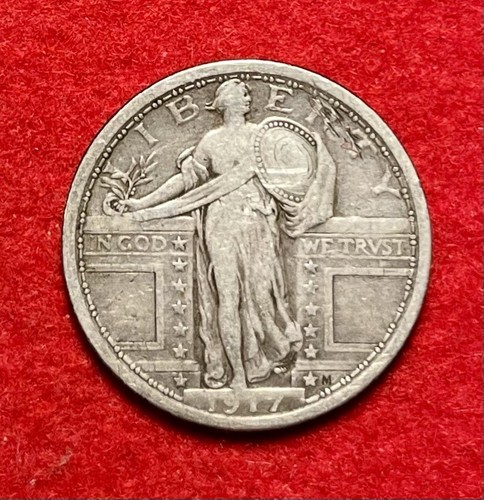 1917-P Philadelphia V. 1 Type 1 Standing Liberty 90% Silver Quarter US ...