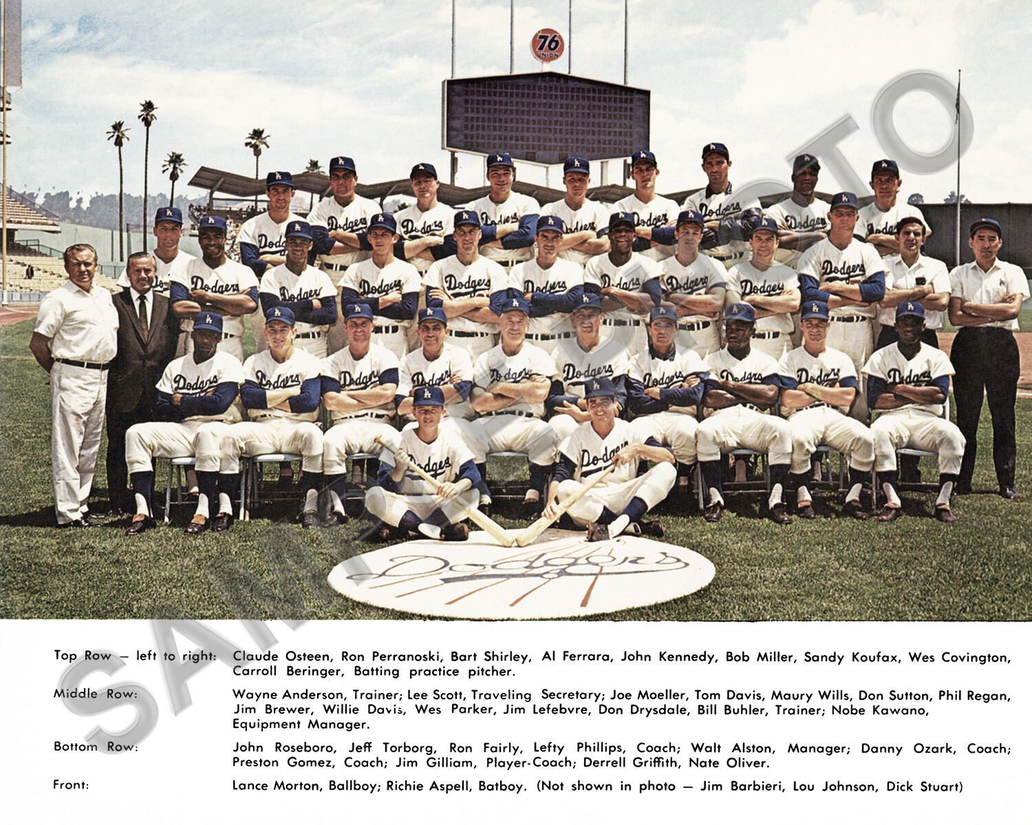 1966 LOS ANGELES LA DODGERS BASEBALL 8X10 TEAM PHOTO | eBay