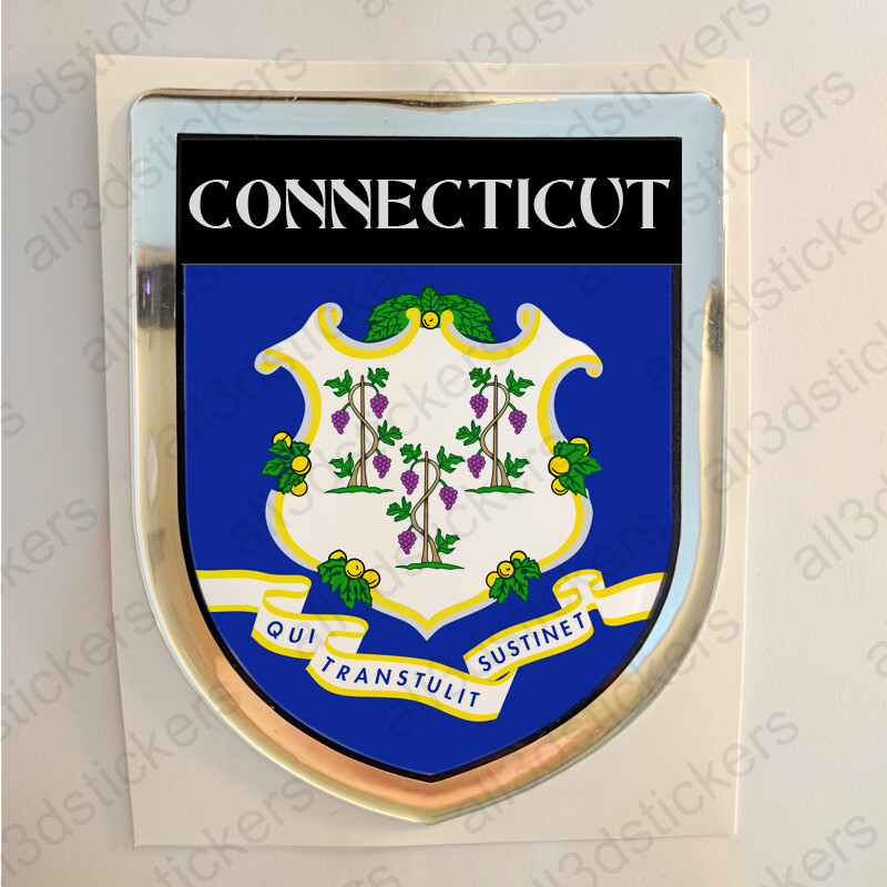 Connecticut USA Sticker Seal Resin Domed Flag United States Stickers ...