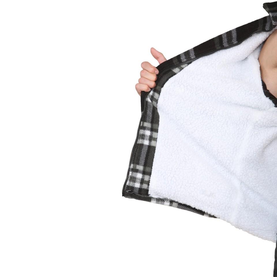 PADDED SHIRT FUR LINED LUMBERJACK FLANNEL WORK JACKET WARM THICK CASUAL ...