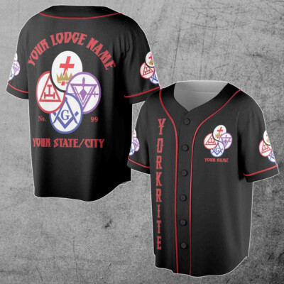 Custom Lodge Name York Rite Masonic Freemasonary Freemason Baseball ...