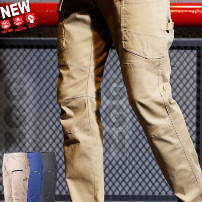BigBEE Work Pants Cargo Trousers Stretch Cotton Elastic Waist Tactical Studed | eBay