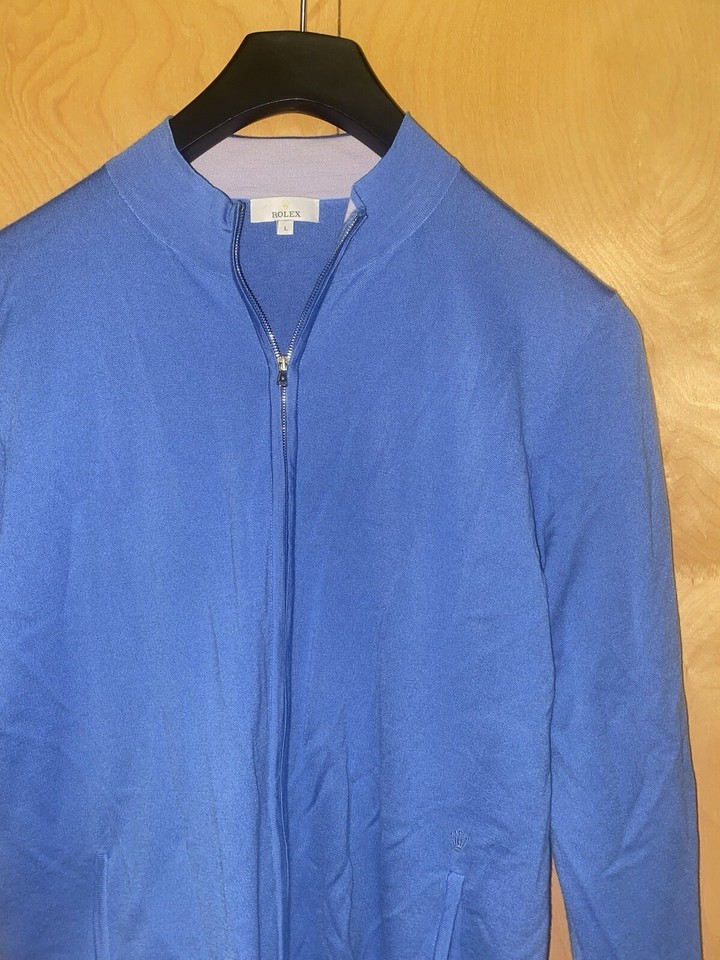 Blue Rolex Cashmere Zip Golf Sweater | eBay