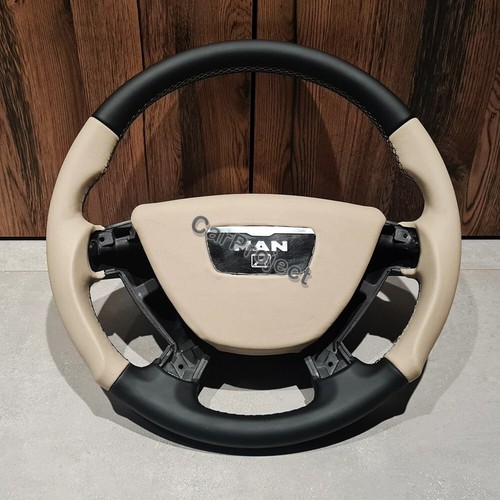MAN Lenkrad NEU mit Leder BEZIEHEN .2-farbig. Tausch. TGA TGS TGL TGX u ...