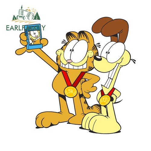 EARLFAMILY 5.1" Cute Garfield and Odie Car Accessories Decals Window ...