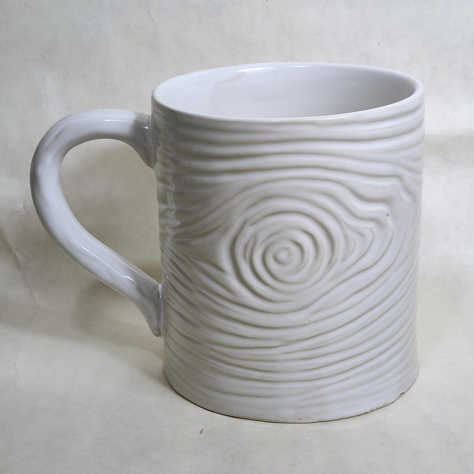 Jumbo Wood Grain Mug White Ceramic Faux Bois Ceramic 28 fl oz Oversized ...