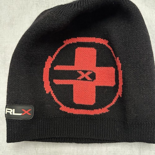 RLX Ralph Lauren Merino Wool Blend Knit Red Black Beanie Hat Vintage | eBay