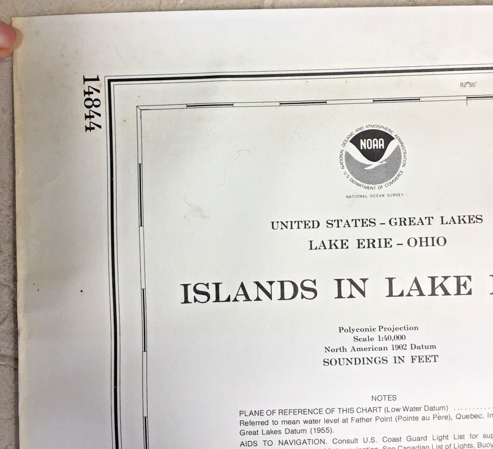 NOAA Nautical Chart Map 14844 Islands in Great Lake Erie Put-In-Bay ...